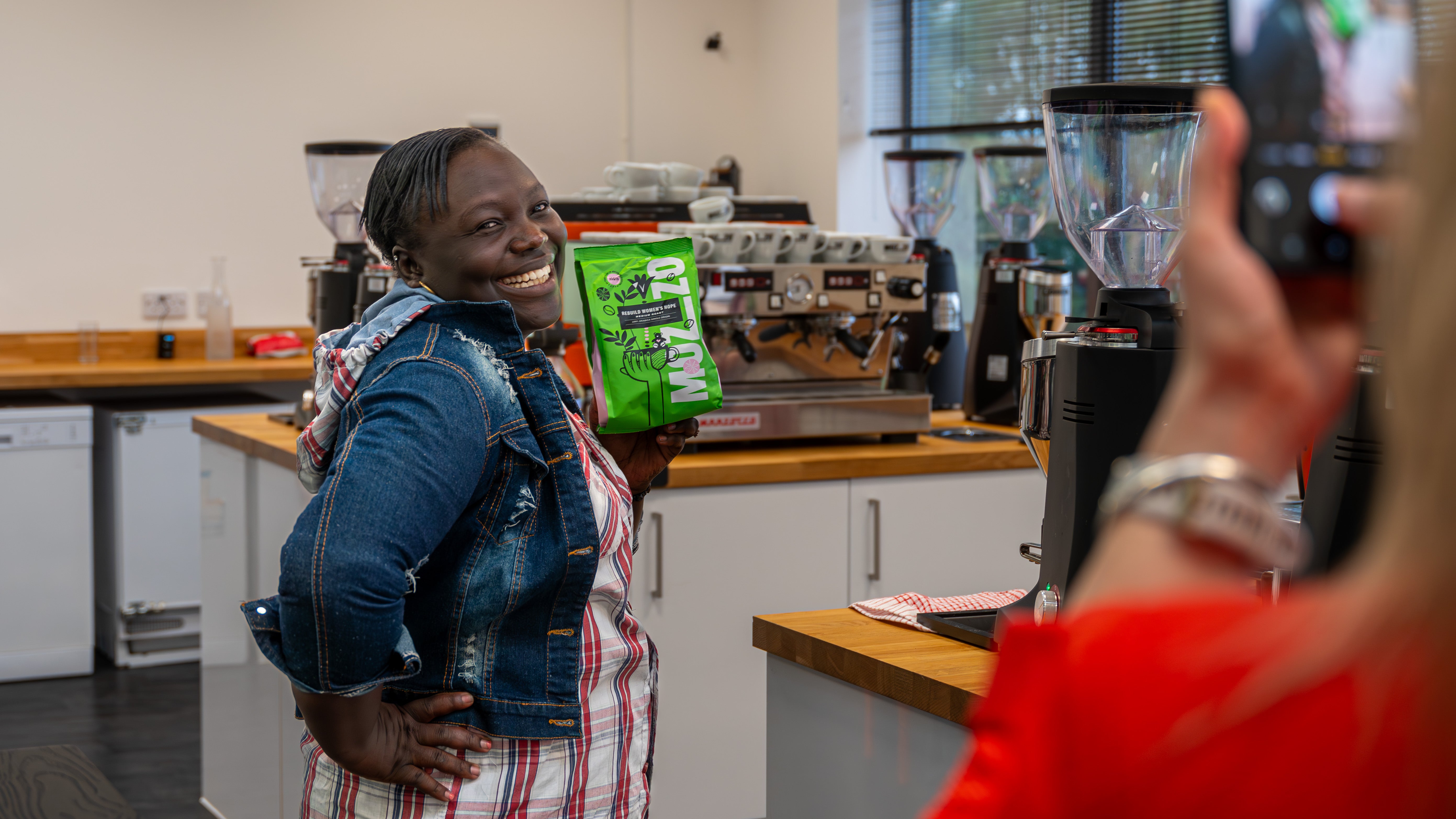 Founder of Rebuild Women’s Hope Coffee visits Mozzo